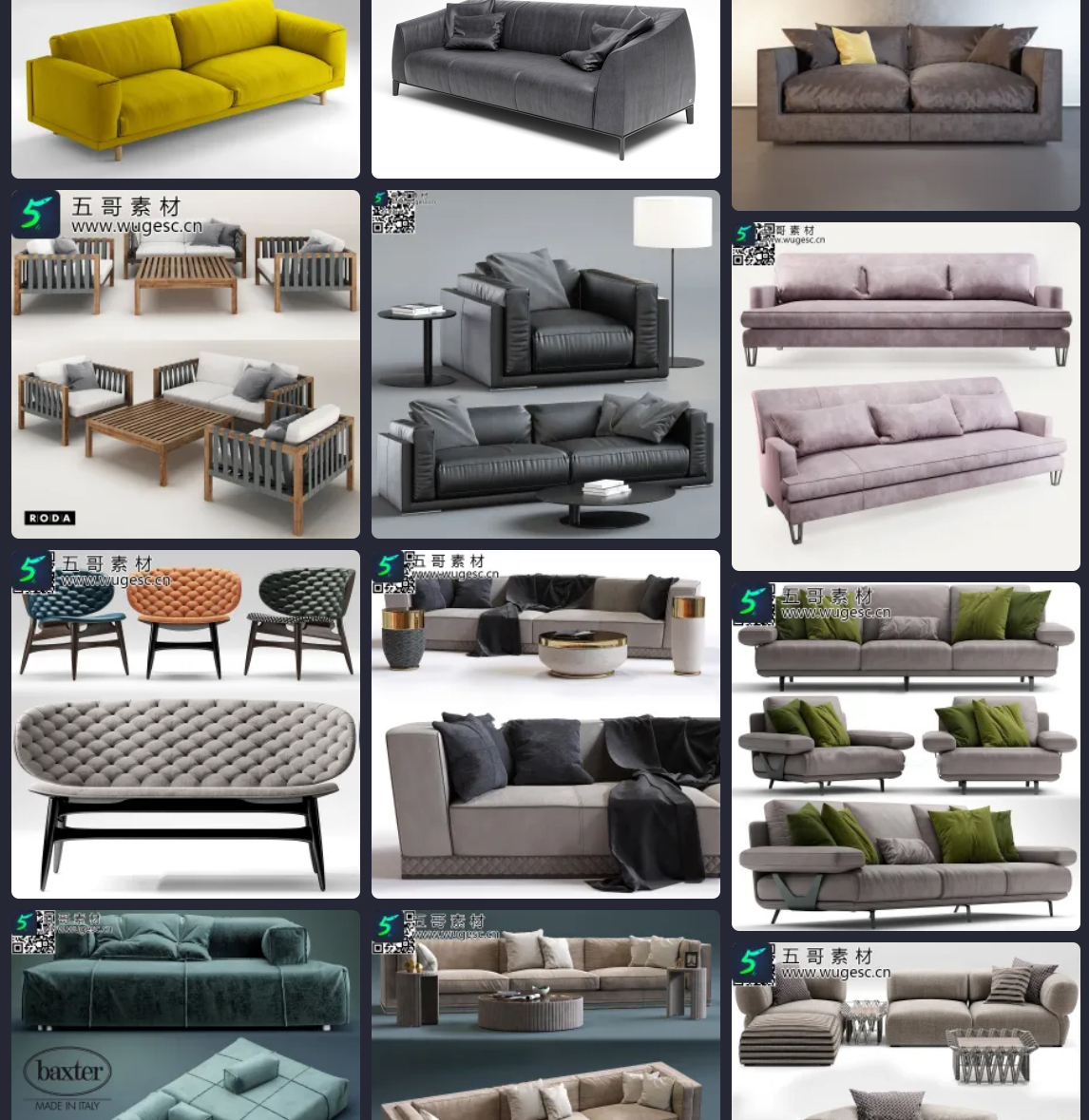 D5渲染器室内精品精细沙发130个-LUMIGO